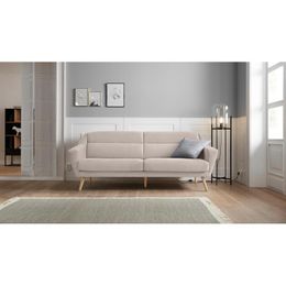 OTTO home 3-Sitzer &raquo;Bille&laquo; mit Naht im R&uuml;ckenkissen und Eiche-Beinen, Design by Morten Georgsen beige Struktur (100% Polyester);Struktur fein (100% 