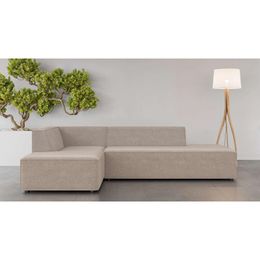 OTTO HOME Ecksofa »Ecksofa Cavan mit Ottomane links oder rechts bestellbar« L-Form mit Wellenunterfederung, Maße B/T/H: 270/180/72 cm taupe