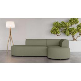 OTTO HOME Ecksofa »Ecksofa Tvinne mit Ottomane links oder rechts bestellbar« L-Form, mit Wellenunterfederung, BxTxH 260x170x73 cm grün