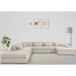 OTTO home Wohnlandschaft &raquo;Enid U-Form&laquo; 6 Teile, bestehend aus Modulen, in vielen Bez&uuml;gen, auch in Breitcord beige Baumwollmix (60% Baumwolle/40% 