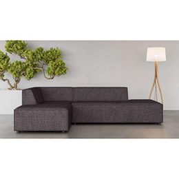 OTTO HOME Ecksofa »Ecksofa Cavan mit Ottomane links oder rechts bestellbar« L-Form mit Wellenunterfederung, Maße B/T/H: 270/180/72 cm anthrazit