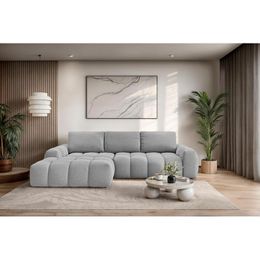 OTTO HOME Ecksofa »AZITA klein optionale Schlafsofa mit Bettkasten, B/T/H: 270/166, 5/84cm« L-Form mit Wellenunterfederung, Bubble-Optik grau