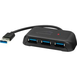 Speed-Link SPEEDLINK USB-Adapter »SNAPPY EVO USB Hub, 4-Port, USB 3.0, USB 3.1 Gen 1, USB 3.2 Gen 1« passiv schwarz Treiberlose Plug&Play-Installation