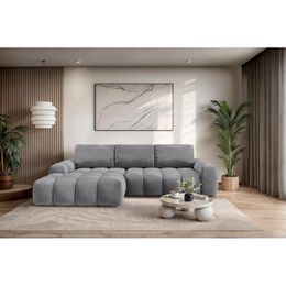 OTTO HOME Ecksofa »AZITA klein optionale Schlafsofa mit Bettkasten, B/T/H: 270/166, 5/84cm« L-Form mit Wellenunterfederung, Bubble-Optik grau