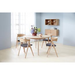 HAMMEL FURNITURE Essgruppe »Findahl/Basic by Hammel Single/City« Set, mit Single Esstisch Ø130 cm inkl. 2 Einlegeplatten und 4 City Stühle...
