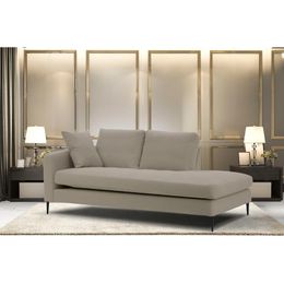 Home Affaire Recamiere &raquo;Cozy Chaiselongue, Ma&szlig;e B/T/H: 195/97/80 cm&laquo; mit losen Kissen und Metallbeinen, Armlehne links oder rechts w&auml;hlbar beige 