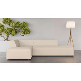 OTTO HOME Ecksofa »Ecksofa Cavan mit Ottomane links oder rechts bestellbar« L-Form mit Wellenunterfederung, Maße B/T/H: 270/180/72 cm beige