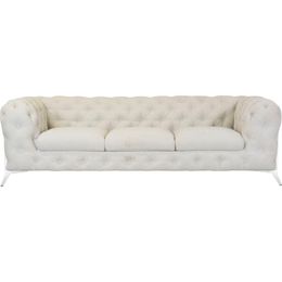 Home Affaire Chesterfield-Sofa &raquo;Amaury&laquo; aufw&auml;ndige Knopfheftung, moderne Chesterfield Optik, Fu&szlig;farbe w&auml;hlbar beige Struktur (100% Polyester9;