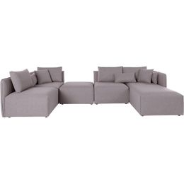 OTTO home Wohnlandschaft &raquo;N&ouml;re U-Form&laquo; 5 Teile, in vielen Bezugsqualit&auml;ten und Farben s. auch "N&ouml;re" grau Struktur fein (100% Polyester);Struktur (100