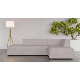 OTTO HOME Ecksofa »Ecksofa Cavan mit Ottomane links oder rechts bestellbar« L-Form mit Wellenunterfederung, Maße B/T/H: 270/180/72 cm hellgrau