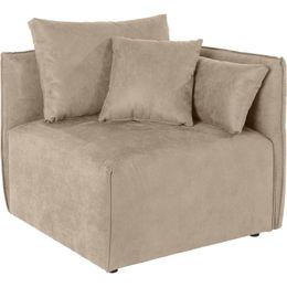 OTTO home Sofa-Eckelement &raquo;N&ouml;re&laquo; Modul - zum Zusammenstellen; in vielen Bezugsqualit&auml;ten und Farben beige Samtoptik (100% Polyester);Struktur (100% 