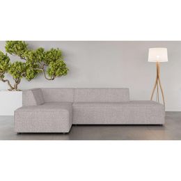 OTTO HOME Ecksofa »Ecksofa Cavan mit Ottomane links oder rechts bestellbar« L-Form mit Wellenunterfederung, Maße B/T/H: 270/180/72 cm hellgrau
