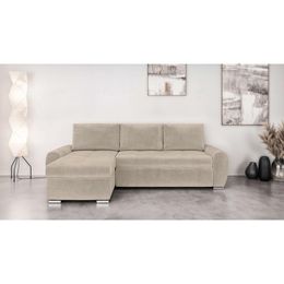 Home Affaire Ecksofa »HAVERHILL Schlafsofa mit Bettkasten, Maße B/H/T: 237/89/166 cm« L-Form mit Recamiere links oder rechts bestellbar,...