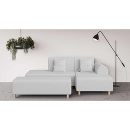 OTTO HOME Ecksofa »Suyala« L-Form mit Hocker hellgrau