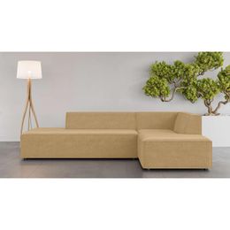 OTTO home Ecksofa &raquo;Ecksofa Cavan mit Ottomane links oder rechts bestellbar&laquo; L-Form mit Wellenunterfederung, Ma&szlig;e B/T/H: 270/180/72 cm gold 100% 