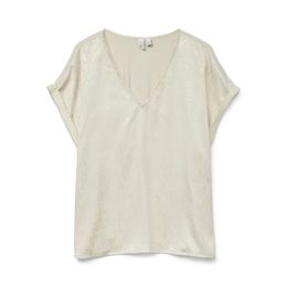 V&eacute;ro Moda Vero Moda Damen Blusentop &raquo;VMBALIA S/S V-NECK T-SHIRT WVN BTQ GA&laquo; beige S