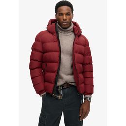 Superdry Steppjacke »HOODED SPORTS PUFFER JACKET« mit Kapuze Red Dahlia S S Moderne Pufferjacke von Superdry