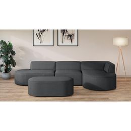 OTTO HOME Ecksofa »EIVIND Designer Sofa mit Ottomane rechts/links, B/T/H: 343/159/72 cm« L-Form mit Wellenunterfederung, auch in Feincord und...