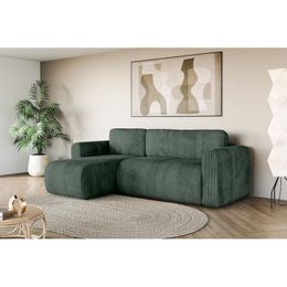 OTTO HOME Ecksofa »Zacharia wahlweise Schlafsofa mit Bettkasten, B/T/H 250/166/86 cm« L-Form mit Wellenunterfederung, Recamiere beidseitig...