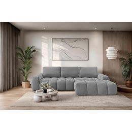 OTTO HOME Ecksofa »AZITA klein optionale Schlafsofa mit Bettkasten, B/T/H: 270/166, 5/84cm« L-Form mit Wellenunterfederung, Bubble-Optik anthrazit