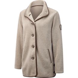 CR&Eacute;ATION L Damen Fleecejacke mit hohen Seitenschlitzen sesam-meliert Gr&ouml;&szlig;e 50
