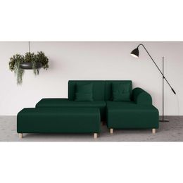 OTTO HOME Ecksofa »Suyala« L-Form mit Hocker grün
