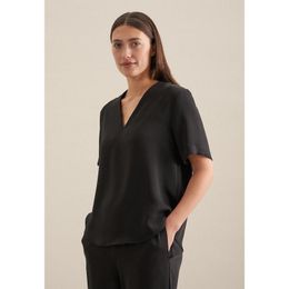Seidensticker Shirtbluse »Schwarze Rose« Kurzarm V-Neck Uni schwarz 3XL (46) 3XL (46) Passform: Regular