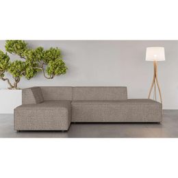 OTTO HOME Ecksofa »Ecksofa Cavan mit Ottomane links oder rechts bestellbar« L-Form mit Wellenunterfederung, Maße B/T/H: 270/180/72 cm taupe