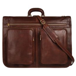 Pike PIK&Eacute; Reisetasche echt Leder, Made in Italy braun