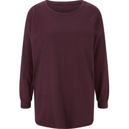 Damen Freizeitshirt mit weiten &Auml;rmeln burgund, Gr&ouml;&szlig;e 38