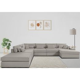 OTTO home Wohnlandschaft &raquo;Enid U-Form&laquo; 6 Teile, bestehend aus Modulen, in vielen Bez&uuml;gen, auch in Breitcord beige Baumwollmix (60% Baumwolle/40% 