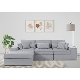 OTTO HOME Ecksofa »Florid L-Form« 3 Teile, bestehend aus Modulen, viele Bezugsqualitäten, auch in Cord silber