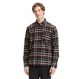 Tom Tailor Denim Langarmhemd kariert black red white check XXL - N-Gr N-Gr XXL Kariertes Herren-Hemd von Tom Tailor Denim