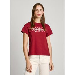 Pepe Jeans T-Shirt »GINNY« Burnt Red L L Kurzarm Design, perfekt für warme Tage