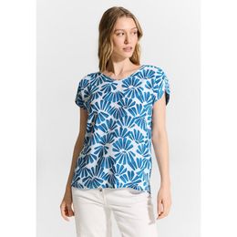 Cecil Kurzarmbluse mit All-Over Print azure blue XXL (46) XXL (46) Bluse von Cecil