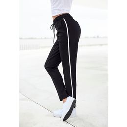 Lascana Jogger Pants mit sportlichen Seitenstreifen, Loungewear schwarz 34 - N-Gr N-Gr 34 Weiche elastische Joggpants