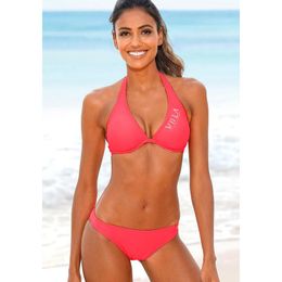 Venice Beach Bügel-Bikini, mit kontrastfarbigen Schriftzug coral 38 - Cup F Cup F 38 In verschiedenen Trendfarben