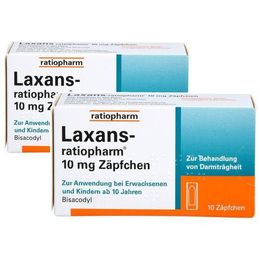 LAXANS-ratiopharm 10 mg Z&auml;pfchen Set 2 St