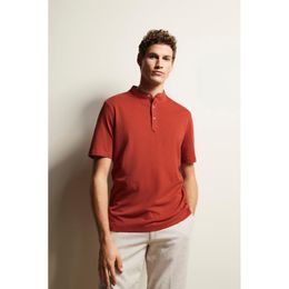 Bugatti Poloshirt mit Stehkragen rost L L 100 % Baumwolle