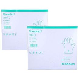 B.Braun Manuplast Einmal Handschuhe Pe Gr.L Set 2 St