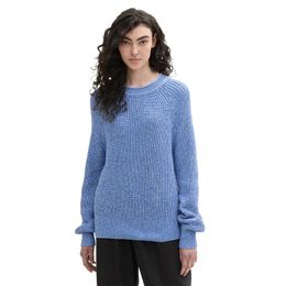 Tom Tailor Denim Damen Tom Tailor Denim Strickpullover mit Strick-Struktur blau XXL (44)
