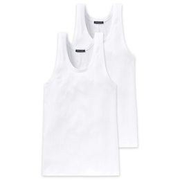 Schiesser Unterhemd &raquo;Authentic&laquo; 2er-Pack, mit Nadelzug-Muster 100-wei&szlig; 4S 4S Herren-Tops von Schiessser