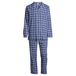 Seidensticker Long Pajamas 'Flanell' male Blue size 4XL