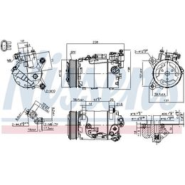 NISSENS Kompressor, Klimaanlage 12V für MINI BMW 64526811433 64526811431 64529295051 890601
