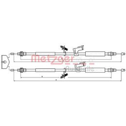 METZGER Seilzug, Feststellbremse COFLE hinten f&uuml;r FORD 1416442 1707757 1355127 10.5368