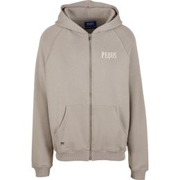 PEQUS Zip-Up Hoodie 'Mykonos' male Beige size XL