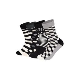Happy Socks Socken Damen Gr&ouml;&szlig;e 36/40 grau / schwarz / wei&szlig;