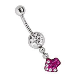 Adelia´s Bauchnabelpiercing ADELIA´S "Piercing Bauchnabelpiercing", pink, Piercings, Damen, onesize, Chirurgiestahl, Banane mit 8 mm Zirkoniakugel in klar