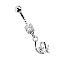 Adelia´s Bauchnabelpiercing ADELIA´S "Piercing Bauchnabelpiercing", silber, Piercings, Damen, onesize, Chirurgiestahl, Mit 7 mm gefasstem Stein und Anhänger