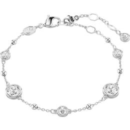 Armkette Swarovski "Schmuck Geschenk Imber Armband" Gr. M, silber (metallfarben, kristallweiß, kristallweiß), Armbänder, Damen, M, Metall, mit Swarovski Kristall